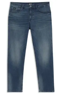 BOSS Regular-fit Stretch Denim Jeans - Dark Blue