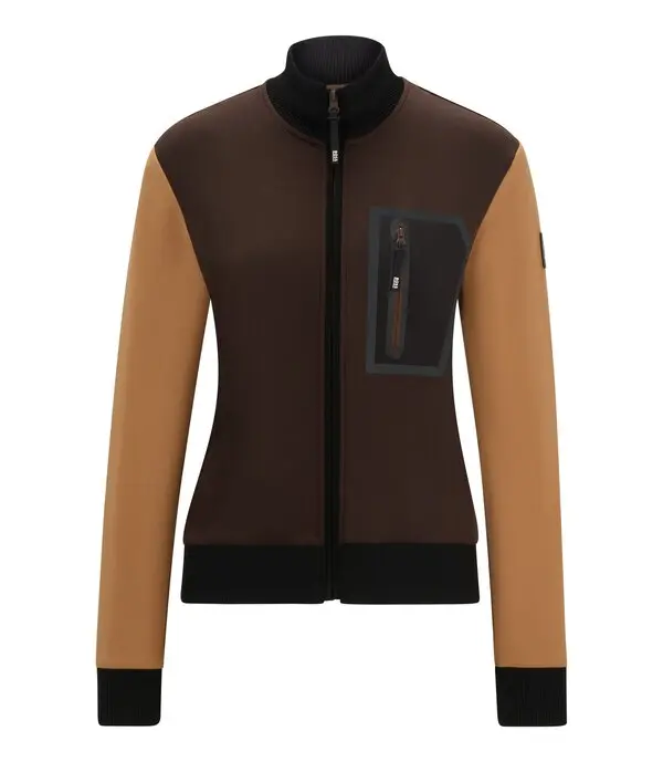 BOSS Equestrian Second-layer Cardigan With Logo Patch - Brown