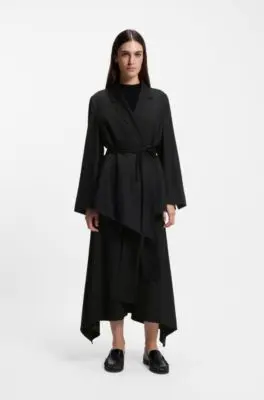 BOSS Relaxed-fit Wool-blend Gabardine Cropped Trousers