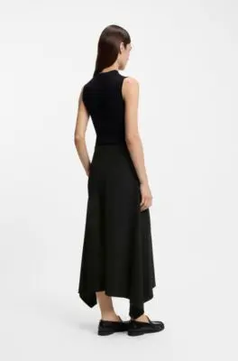 BOSS Relaxed-fit Wool-blend Gabardine Cropped Trousers