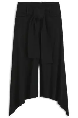 BOSS Relaxed-fit Wool-blend Gabardine Cropped Trousers