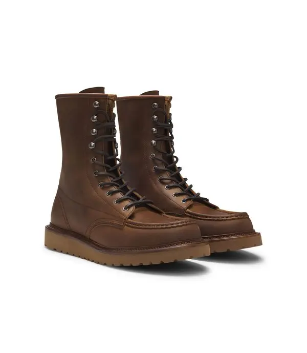 BOSS Beckham X Half Boots In Leather - Light Brown