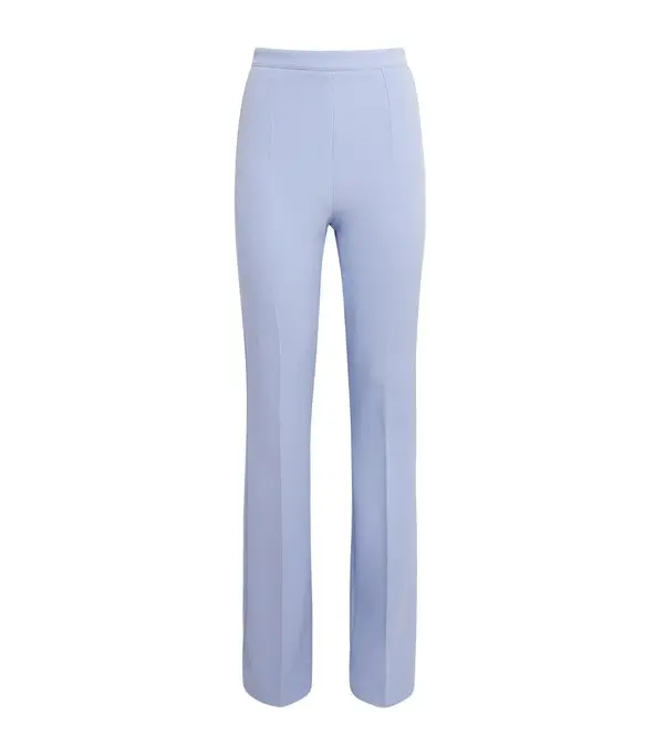 Safiyaa Alexa Flared Crepe Trousers - Blue
