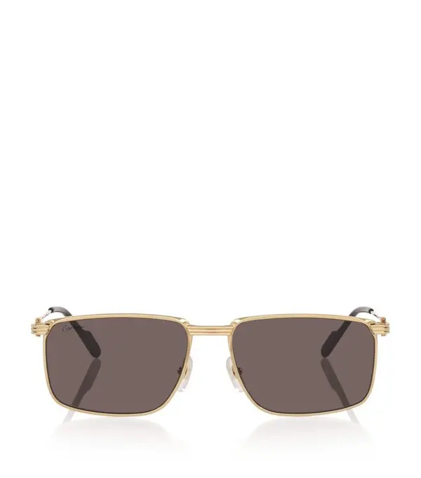 Cartier Rectangle Frame Sunglasses - Gold