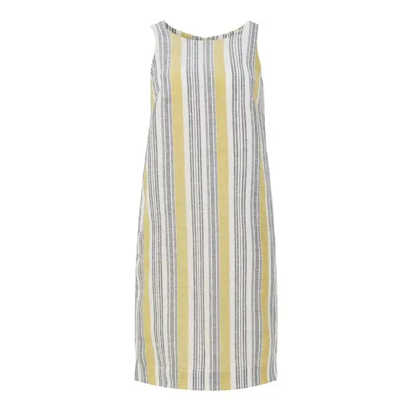 CONQUISTA Sunshine Stripes Cotton-linen Dress