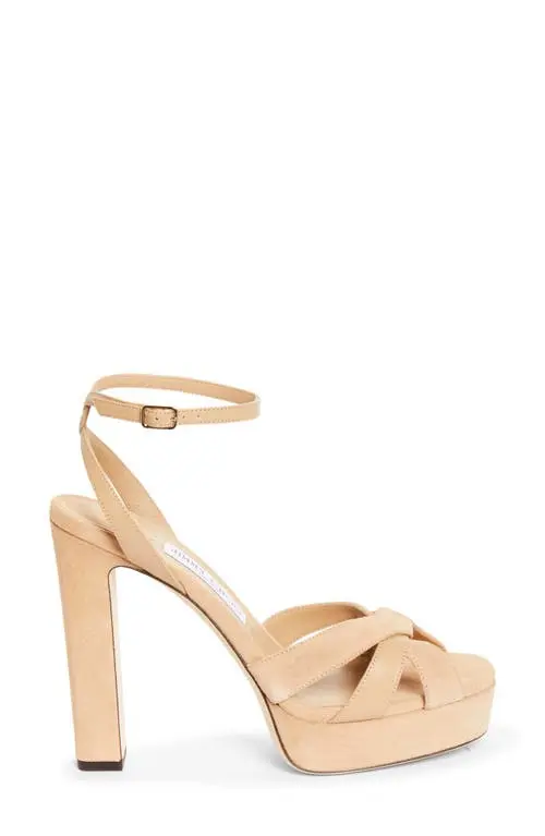 JIMMY CHOO Kove Ankle Strap Platform Sandal - Chai/chai