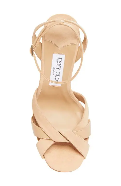 JIMMY CHOO Kove Ankle Strap Platform Sandal - Chai/chai