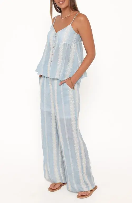 PETAL & PUP Embroidered Tank And Wide Leg Pants Set