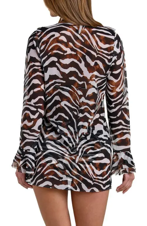 SUNSHINE 79 Longline Sheer Ruffle Cardigan