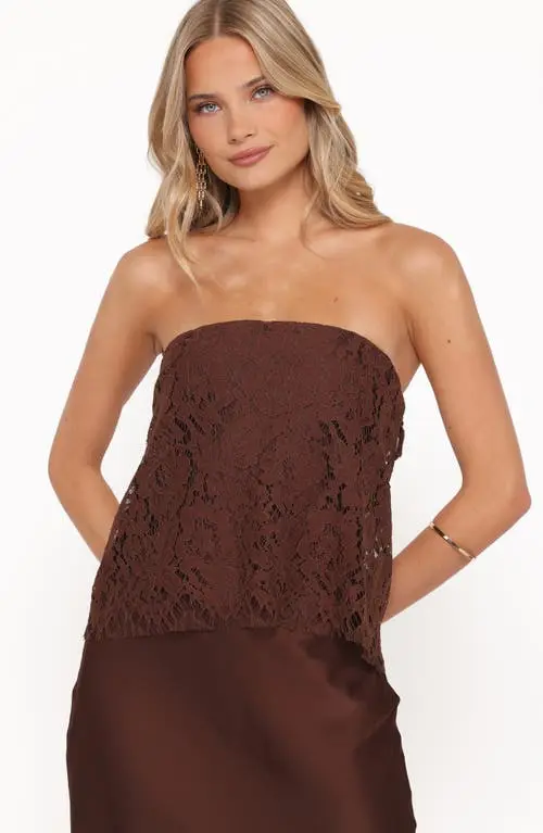 PETAL & PUP Strapless Maxi Dress With Lace Bodice
