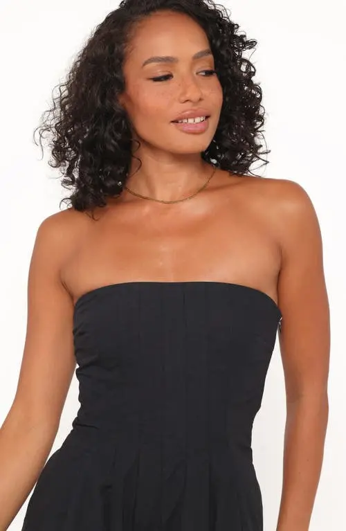 PETAL & PUP Wren Strapless Wide Leg Jumpsuit