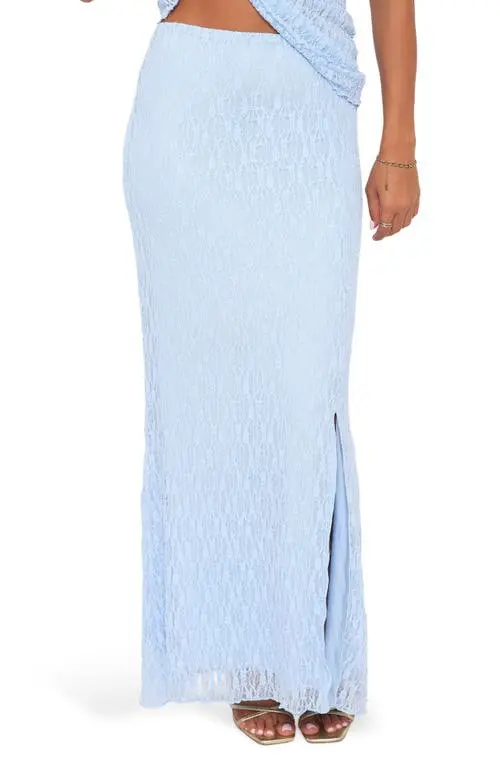 PETAL & PUP Faeriel Lace Knit Maxi Skirt - Blue