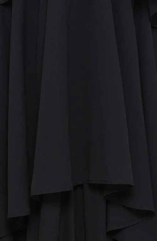 PETAL & PUP Chasity Halter Neck Tiered Maxi Dress - Black