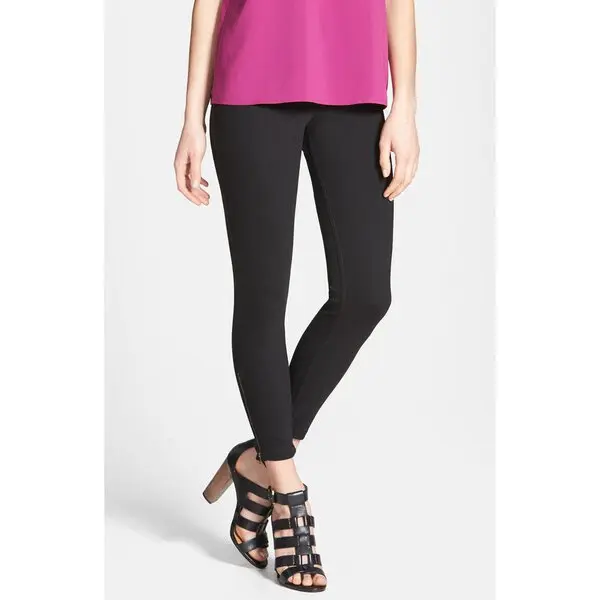 Hue Ankle Zip Skimmer Leggings - Black