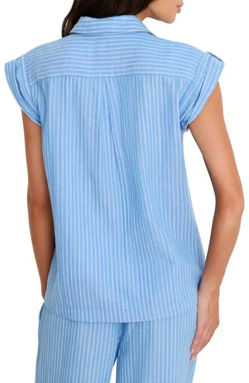 NIC+ZOE Striped Cotton Blend Resort Shirt