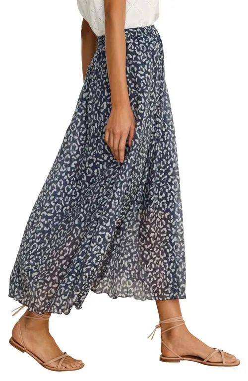 NIC+ZOE Leopard Crinkle Maxi Skirt