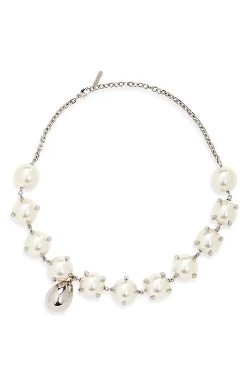 Givenchy Spiky Faux Pearl Necklace - White/silvery