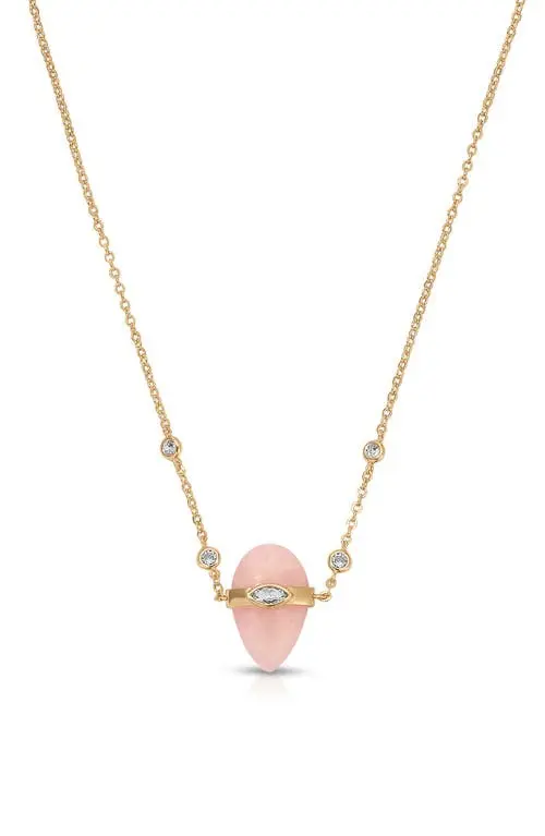 Ettika Semi Solstice Stone & Crystal Pendant Necklace - Rose Quartz