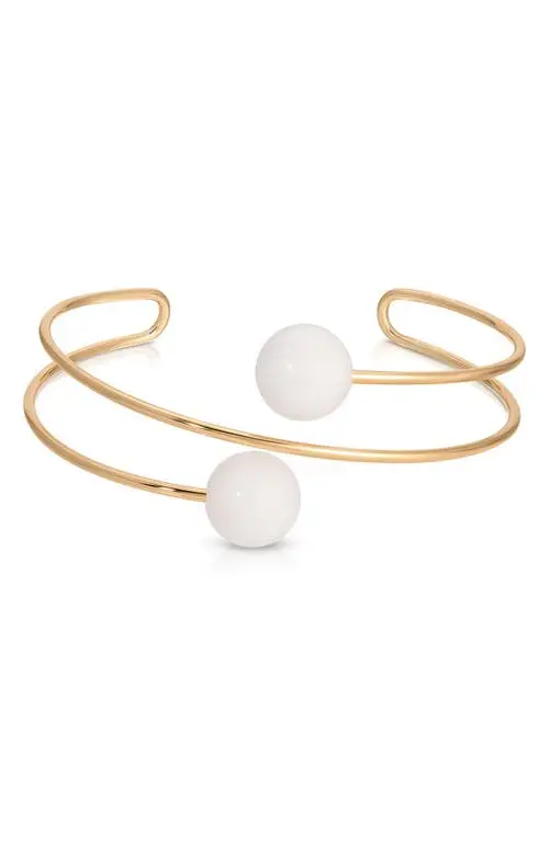 Ettika Cuff Bracelet With Reconstituted Stone - Bone