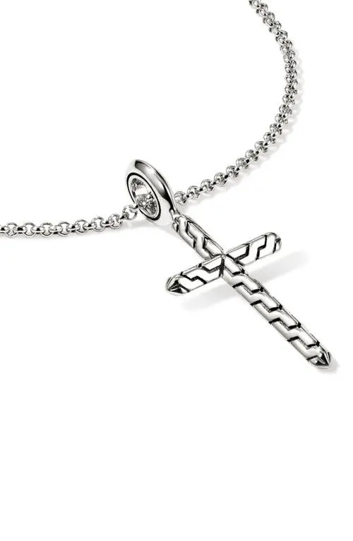 John Hardy Sterling Cross Pendant Necklace - Silver