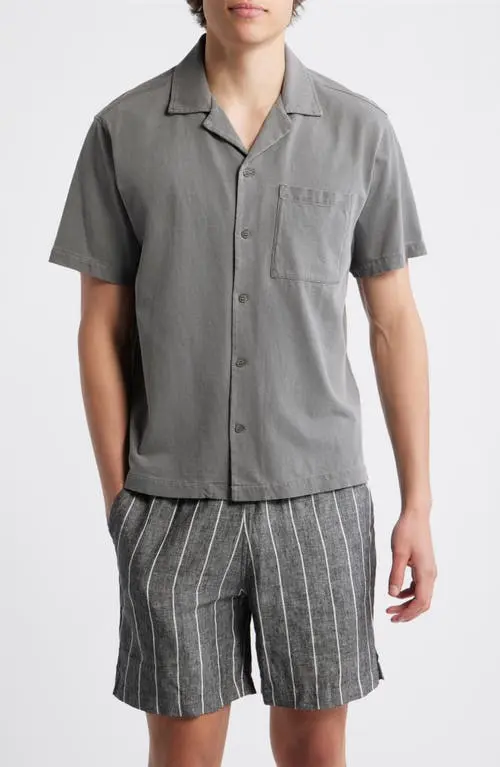 ALEX CRANE Caza Featherweight Organic Cotton Camp Shirt - Slate