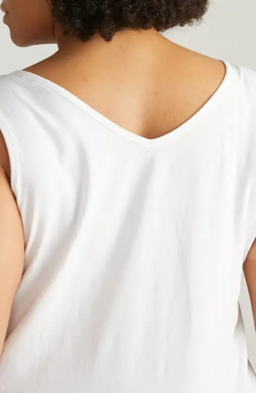 Universal Standard Double V Stretch Cotton Tank - White