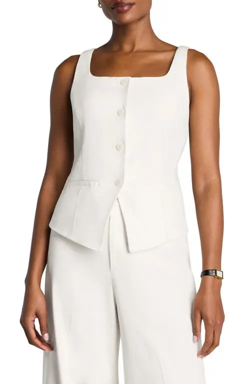 Spanx Cotton Blend Vest - Ivory