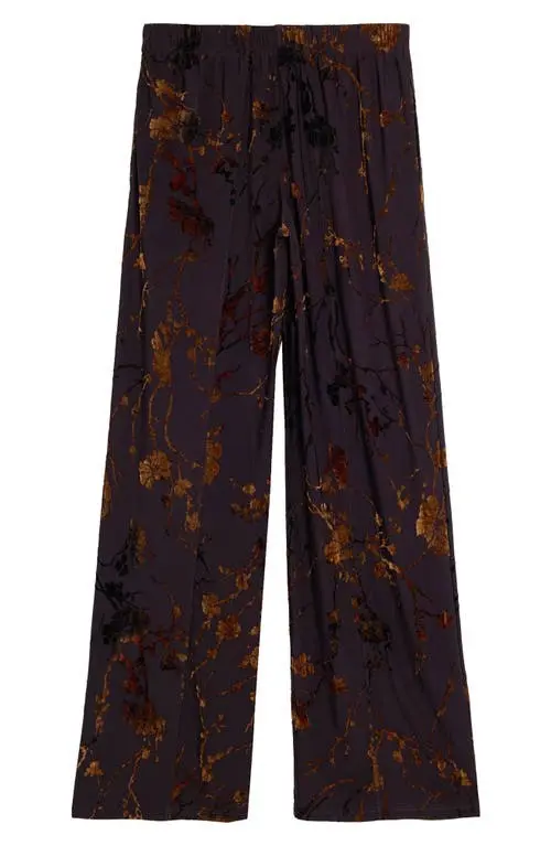 Desigual Burnout Floral Straight Leg Pants
