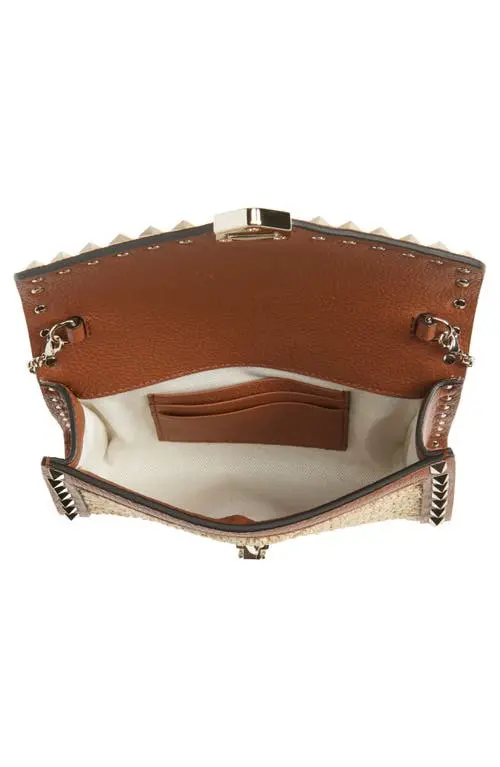 Valentino Garavani Mini Rockstud Raffia Crochet Shoulder Bag - Natural
