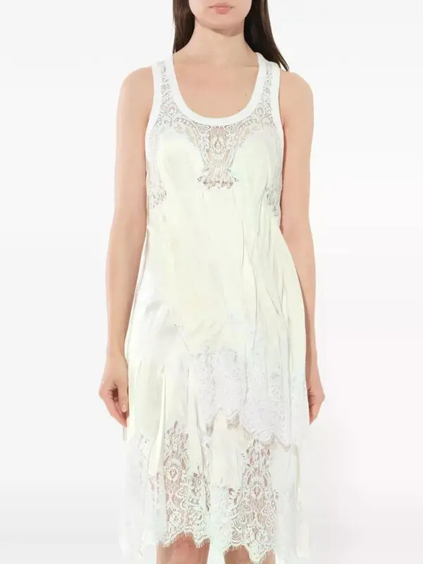 Givenchy Lace Detail Asymmetric Midi Dress - Neutrals