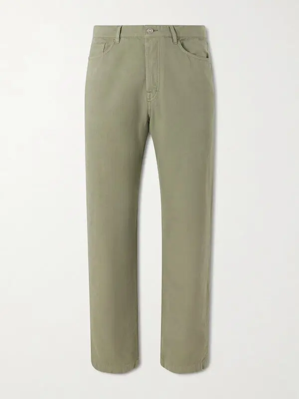 Mr P. Edward Straight-leg Linen Trousers