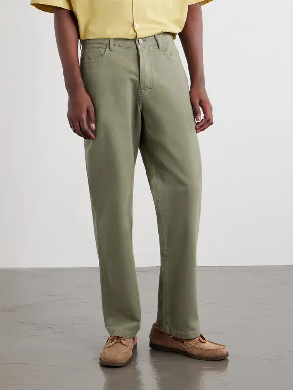 Mr P. Edward Straight-leg Linen Trousers