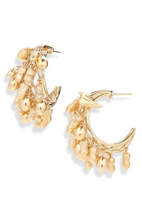 Givenchy Golden Hoop Earrings With Charms - Golden Yellow