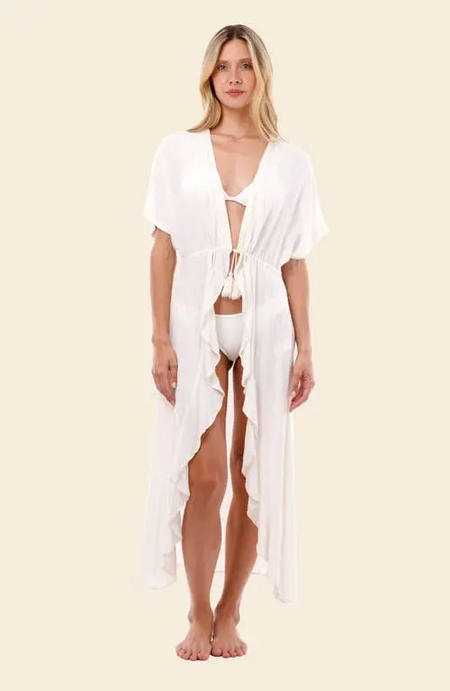 MALAI Bloom Sheer Tie Front Cover-up