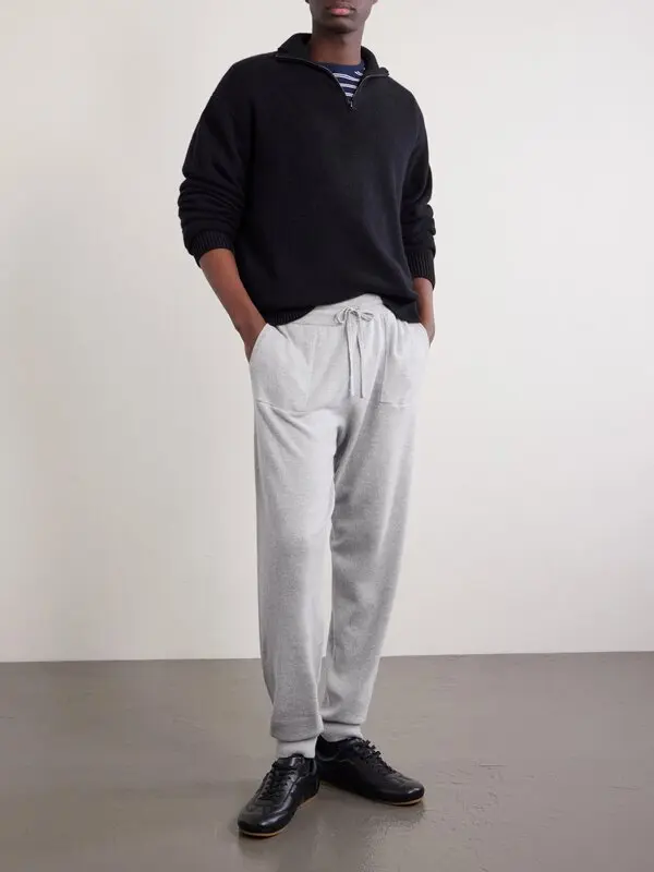 Mr P. Tapered Merino Wool And Cashmere-blend Sweatpants - Gray