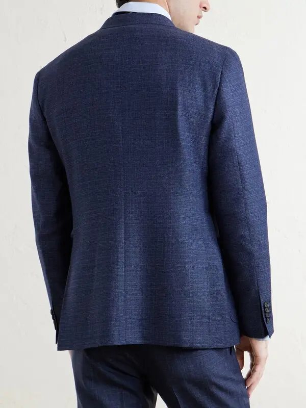 Canali Wool, Silk And Linen-blend Suit Jacket - Blue