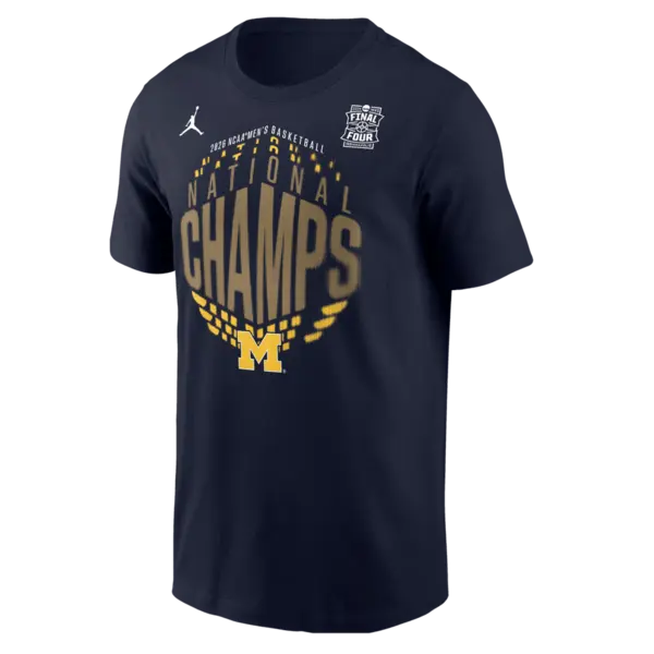 JORDAN BRAND Michigan Wolverines 2026 Ncaa Basketball National Champions Locker Room T-shirt - Navy