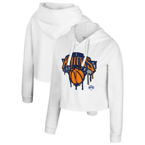 STADIUM ESSENTIALS New York Knicks Ice Cream Cropped Hoodie - White