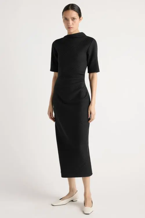 Modern Citizen Evie Ribbed-knit Jersey Dress - Black