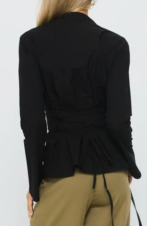 Princess Polly Eryx Tie Back Cotton Button-up Shirt