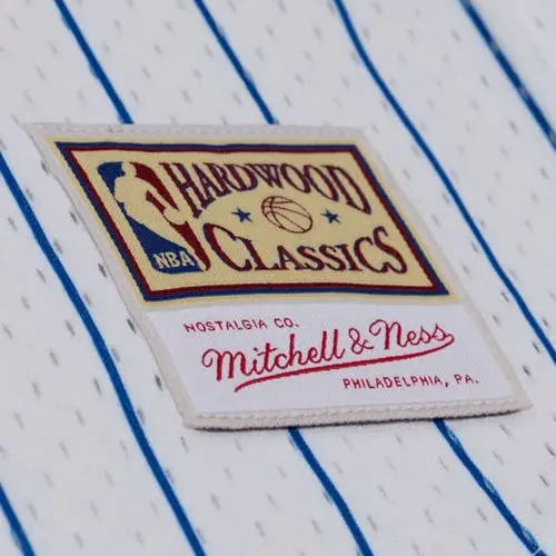 Mitchell & Ness Detroit Pistons Pinstripe Baseball Jersey