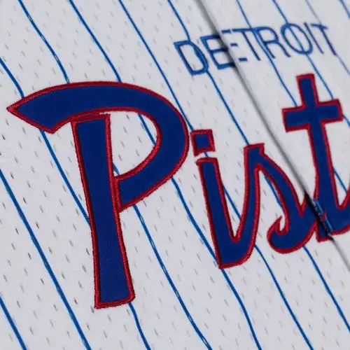 Mitchell & Ness Detroit Pistons Pinstripe Baseball Jersey
