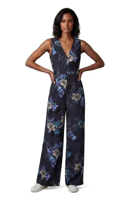 LORDS OF HARLECH Jenny Exotic Floral Tailored Jumpsuit - Black
