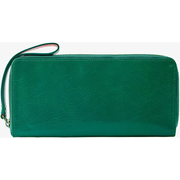 TUSK Siam Zip Travel Portfolio - Teal/geranium