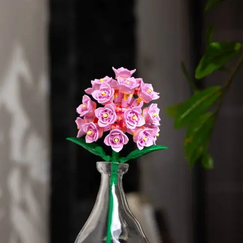 BRICKCRAFT Pink Hydrangea Building Set