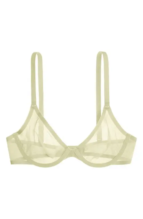 CUUP The Plunge Underwire Sheer Mesh Bra - Meadow