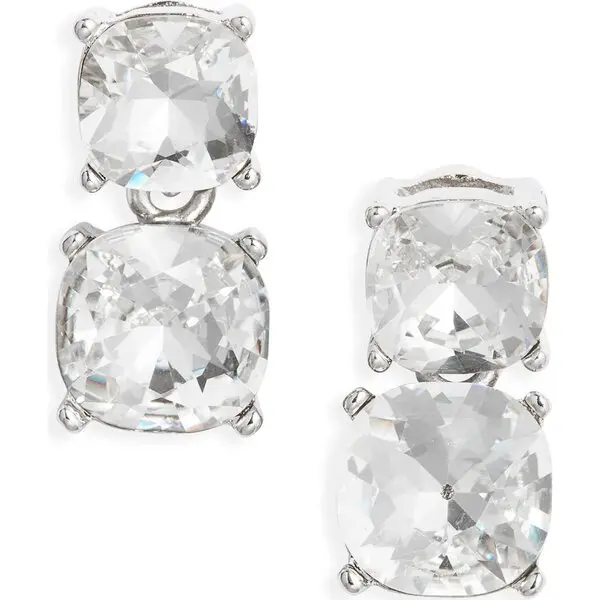 KENNETH JAY LANE Crystal Drop Earrings - Silver