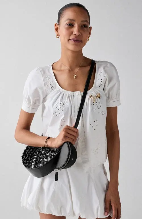 Kate Spade New York Duo Woven Crossbody Bag - Black