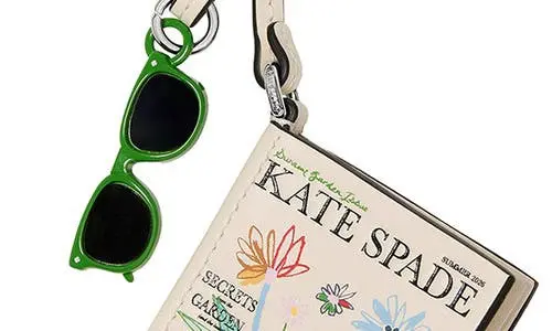Kate Spade New York Leather Bag Charm With Sunglasses And Magazine Motif