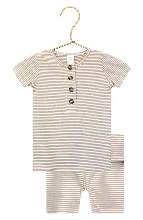 LOU LOU AND COMPANY Striped Henley And Shorts Set - Banks